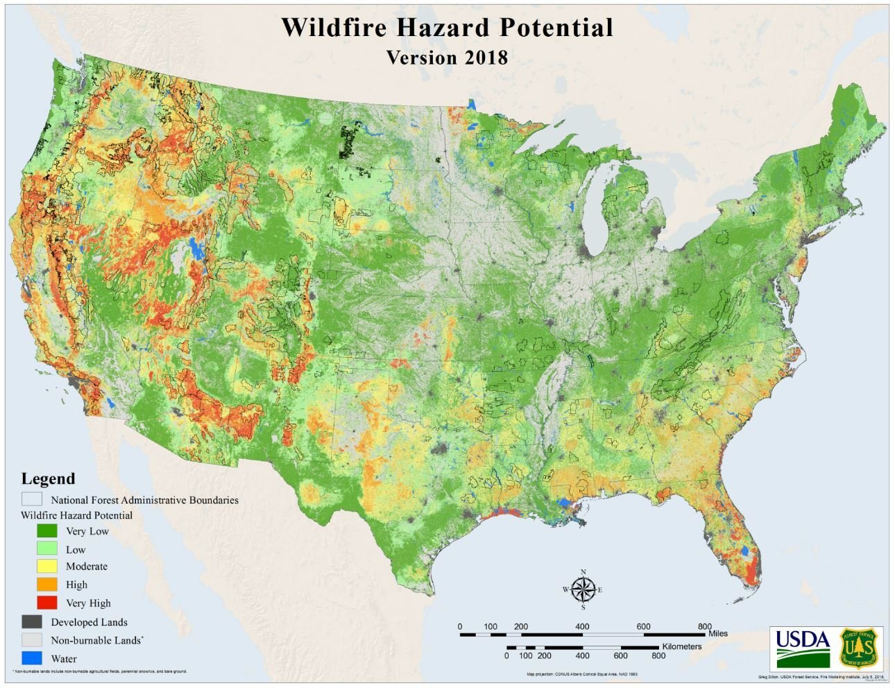 FSim – Mapping The U.S. Wildfire Hazard at a National Scale